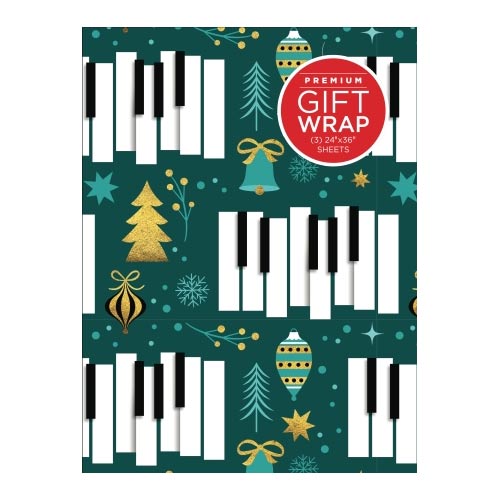 Golden Piano Keys Holiday Gift Music Wrapping Paper | Christmas – Teton ...