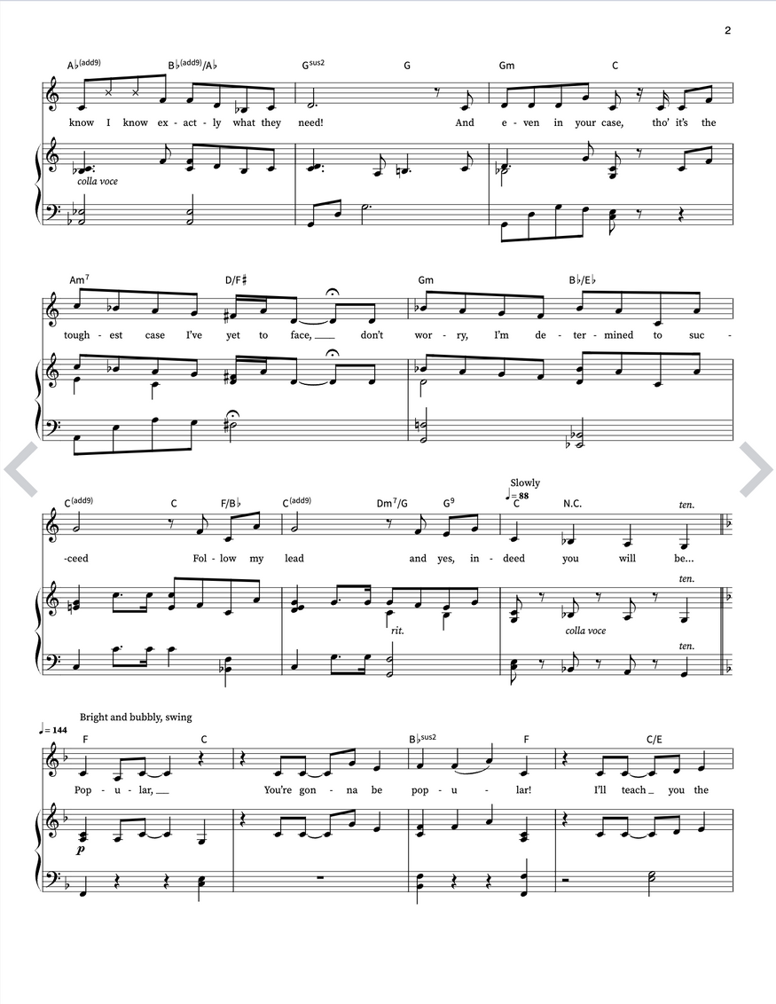 Popular Wicked Sheet Music | Piano Solo, Duet, Easy & Play Along ...