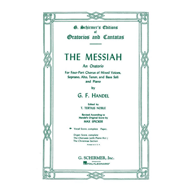Handel's Messiah - Vocal Score | Christmas Sheet Music – Teton Music