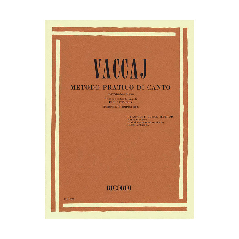 Practical Vocal Method (Vaccai) - Low Voice – Teton Music